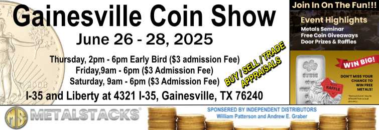 Texas coin shows 2025, 2026 - TX coin shows