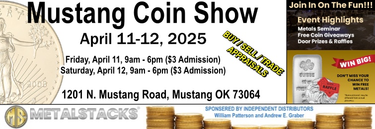 Oklahoma coin shows 2025, 2026 - OK coin shows