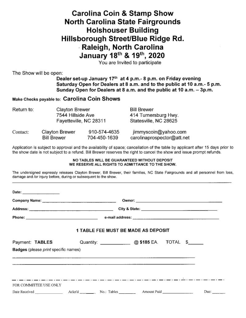 Carolina Coin & Stamp Show - Raleigh, North Carolina